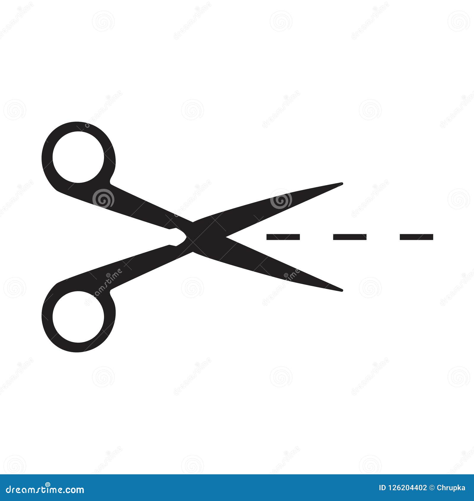 Black scissors icon stock vector. Illustration of sharp - 126204402