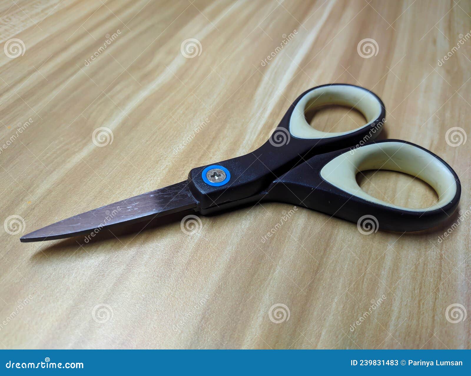 Black Scissors on the Table, Cutting Something. Stock Image - Image of ...