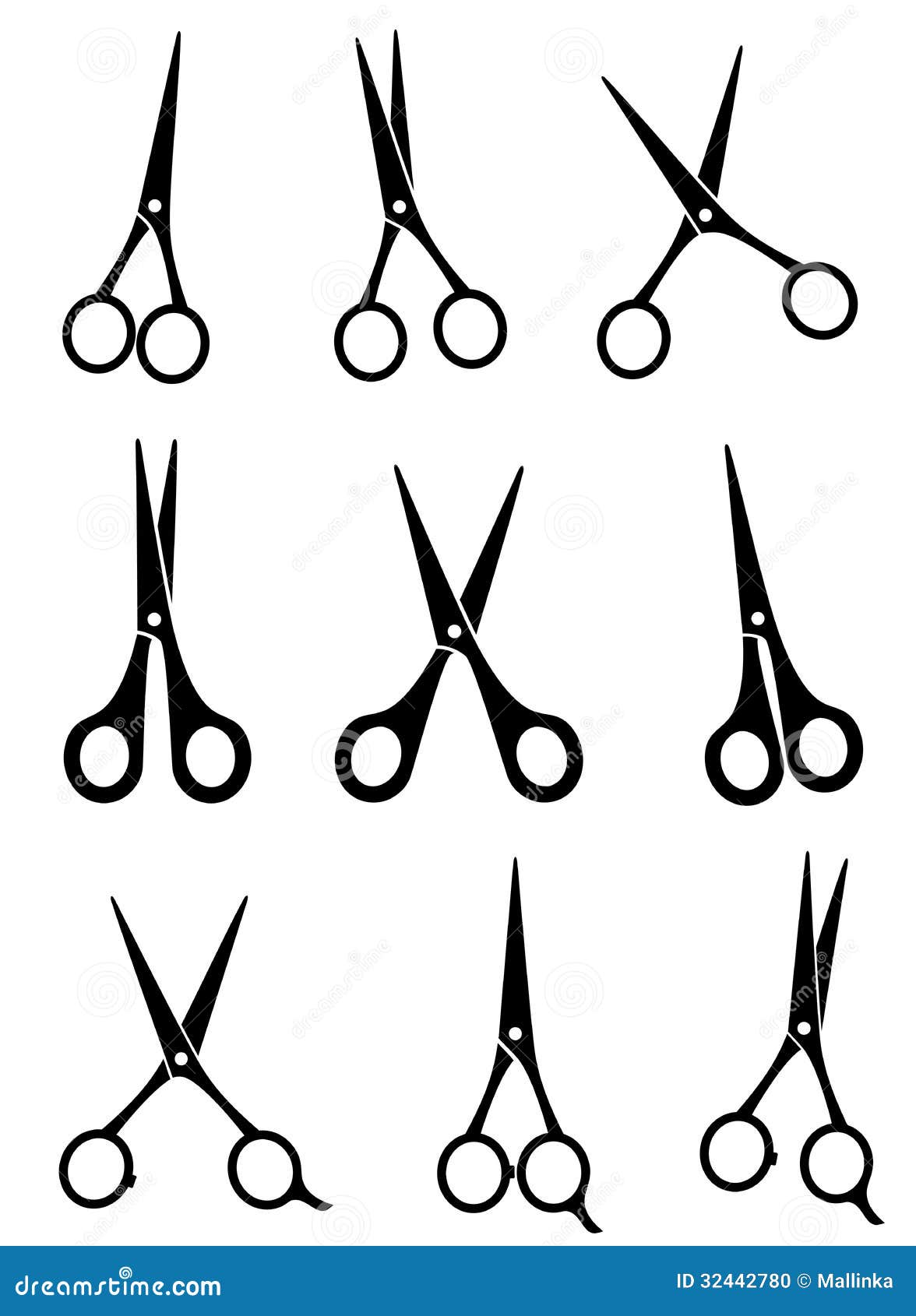 Black Scissors on White Background Stock Vector - Illustration of ...
