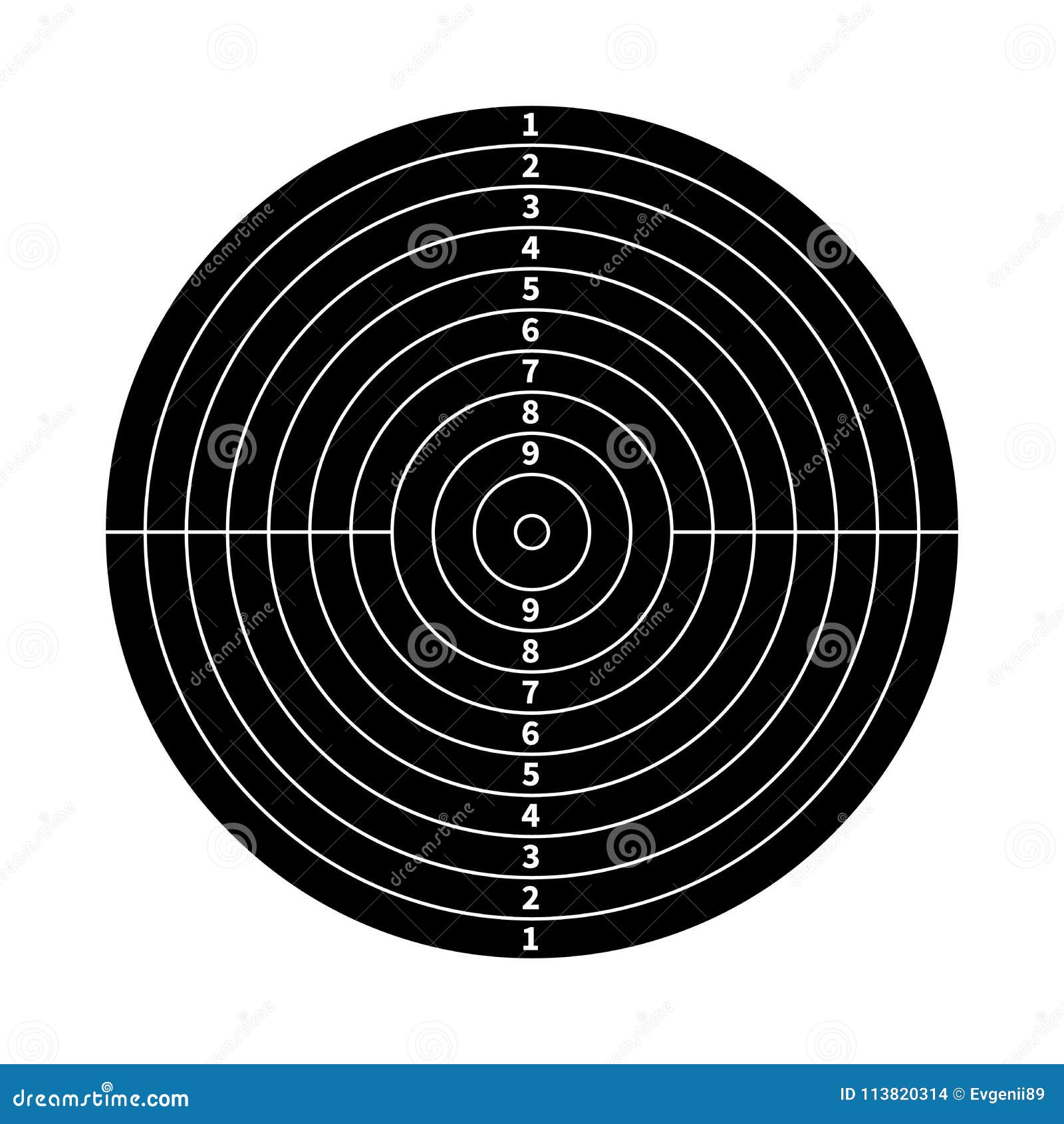 Black Score Target for Shooting Practice on White Stock Vector ...