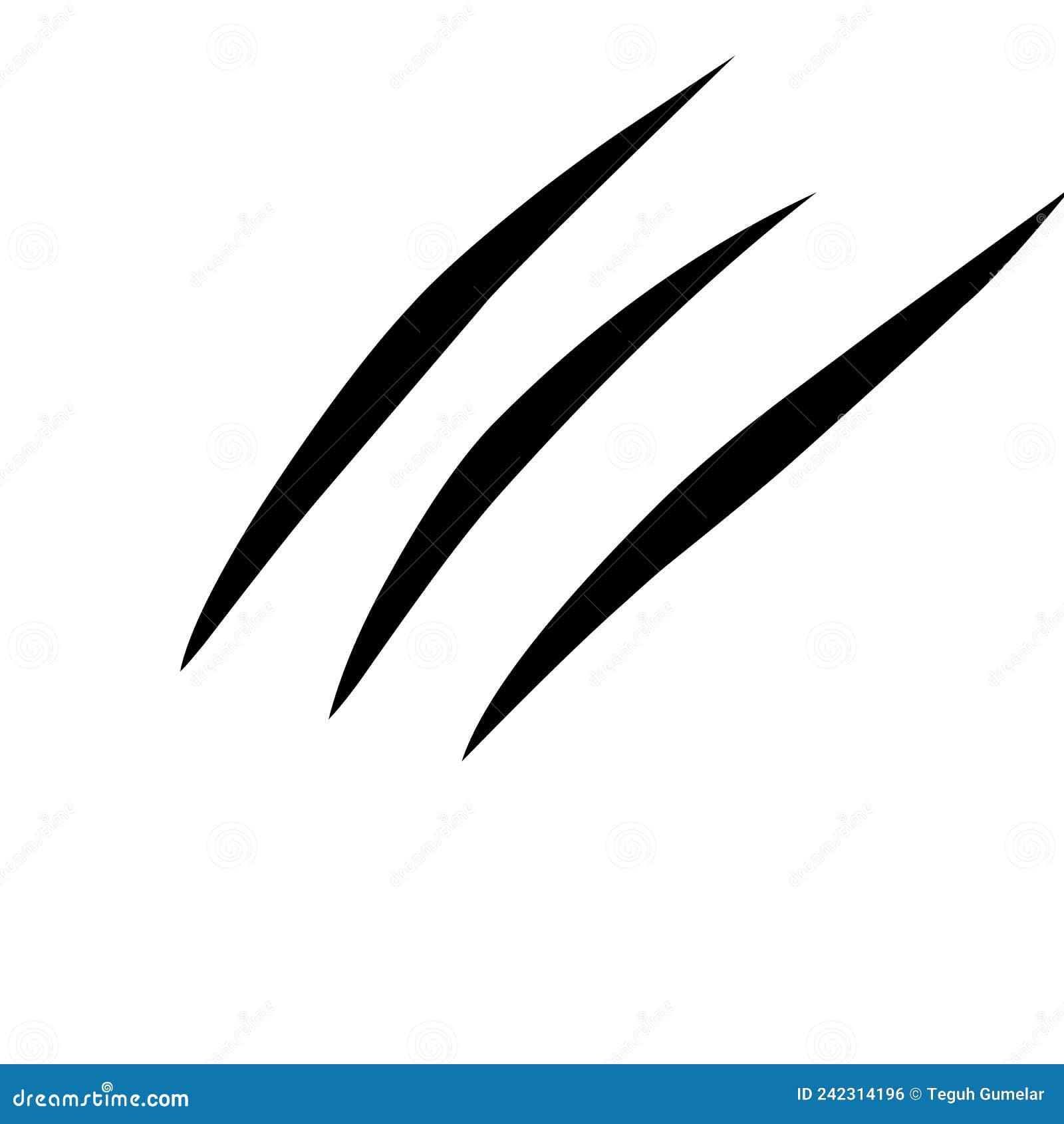 3 Black Scratch Marks on a White Background Stock Illustration ...