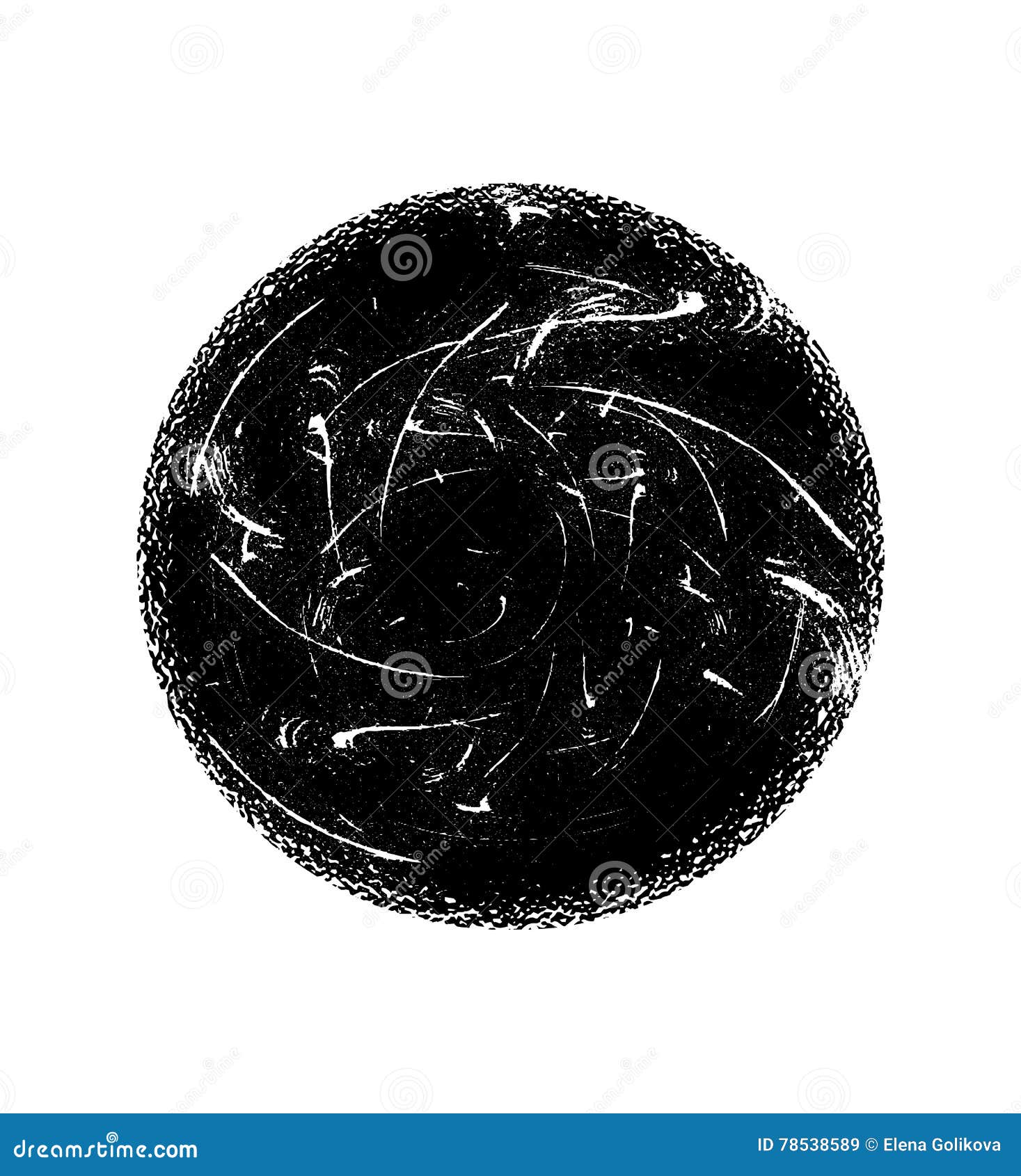 Black Scratched Grunge Circle Stock Vector - Illustration of ...