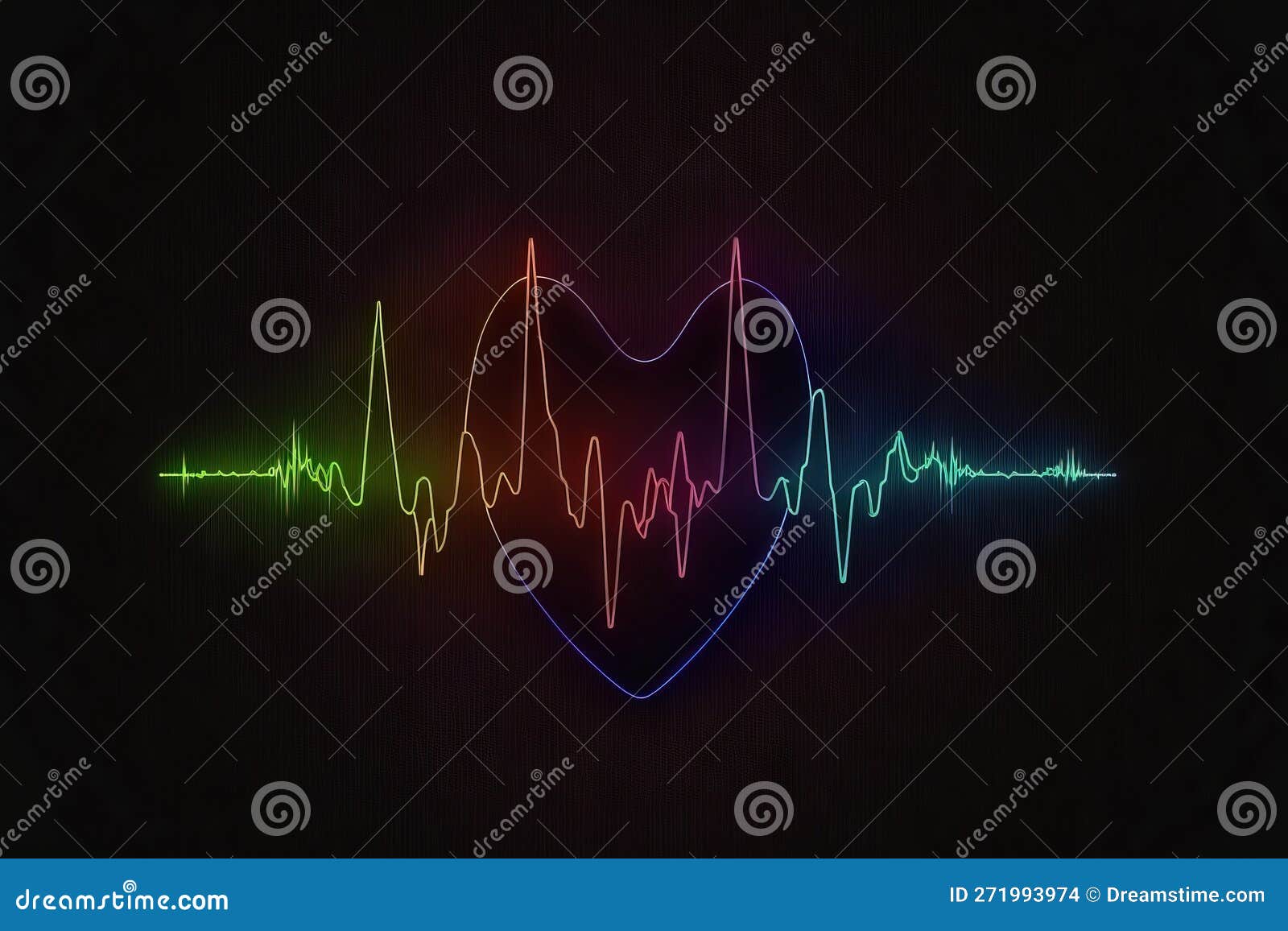 Black Screen with Colorful Heartbeat, Pulse, and Rate Stock ...