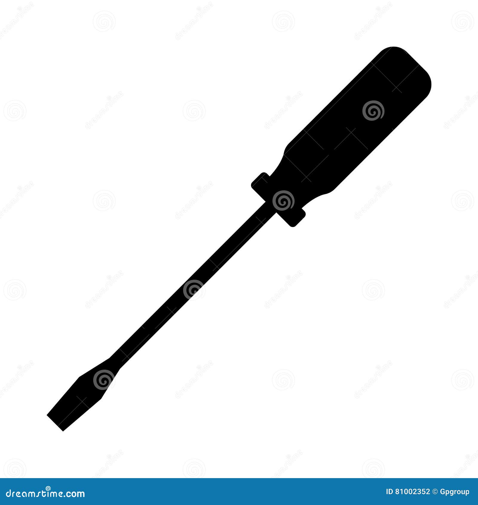 Black Screwdriver Icon with Spade Tip Stock Vector - Illustration of ...
