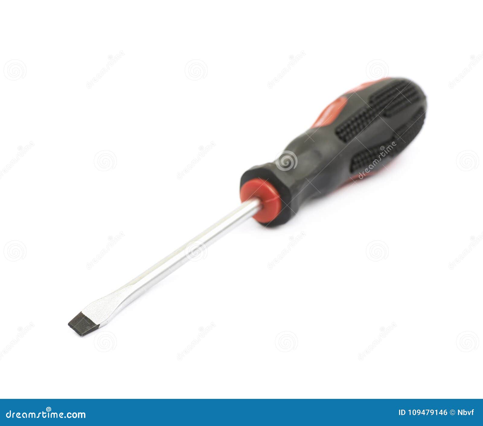 Black screwdriver isolated stock photo. Image of improvement - 109479146