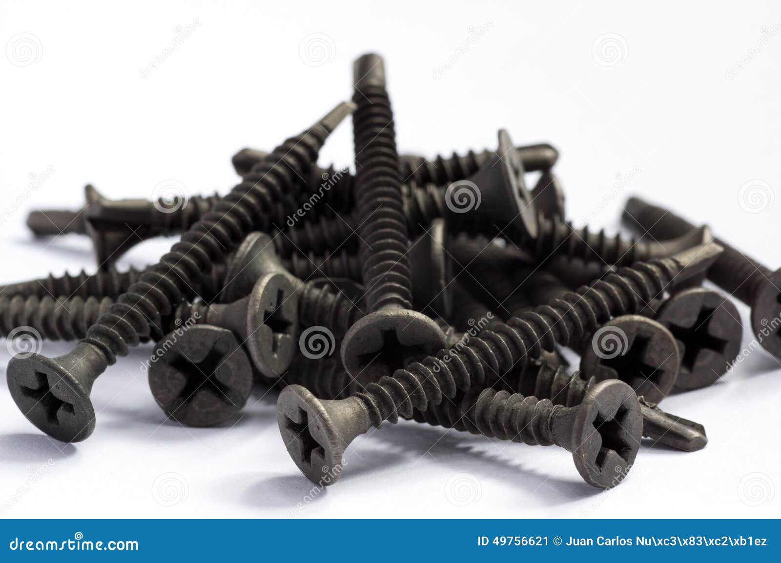 Black screws for metal use stock image. Image of background - 49756621