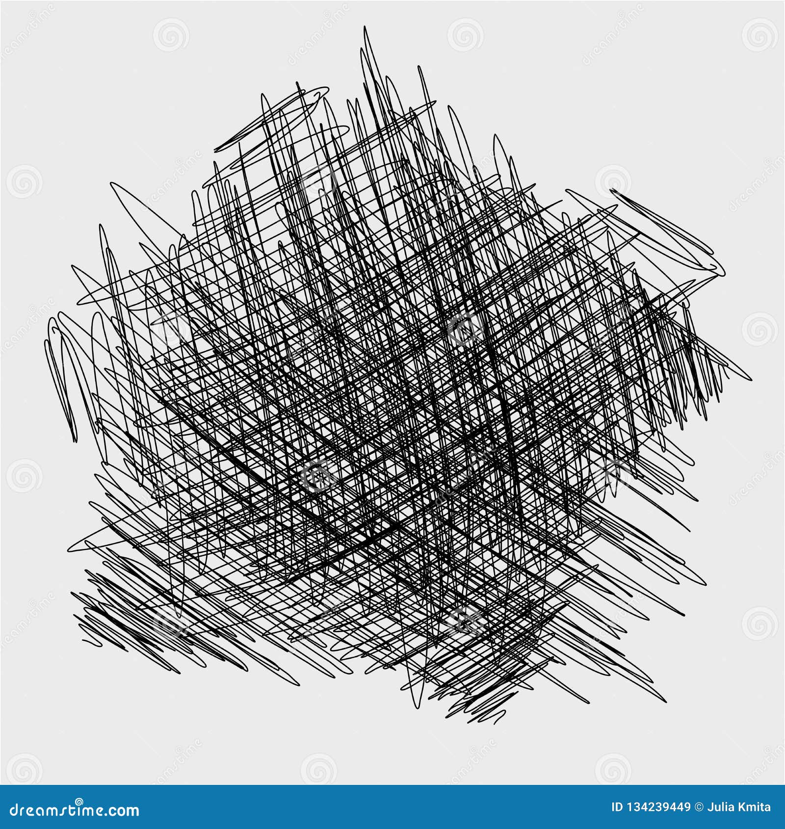 Black Freehand Scribble Line Pattern Stock Illustration - Illustration ...