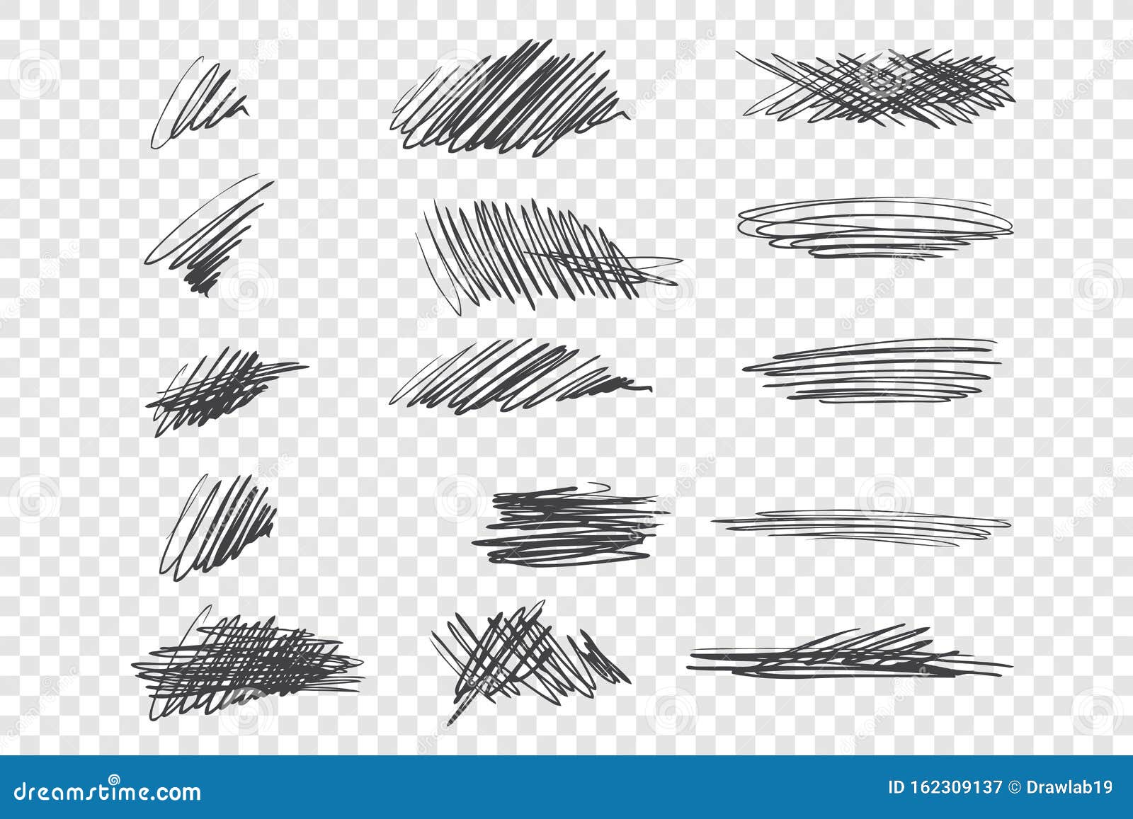 Black Scribble Vector Illustrations Set Stock Vector - Illustration of ...