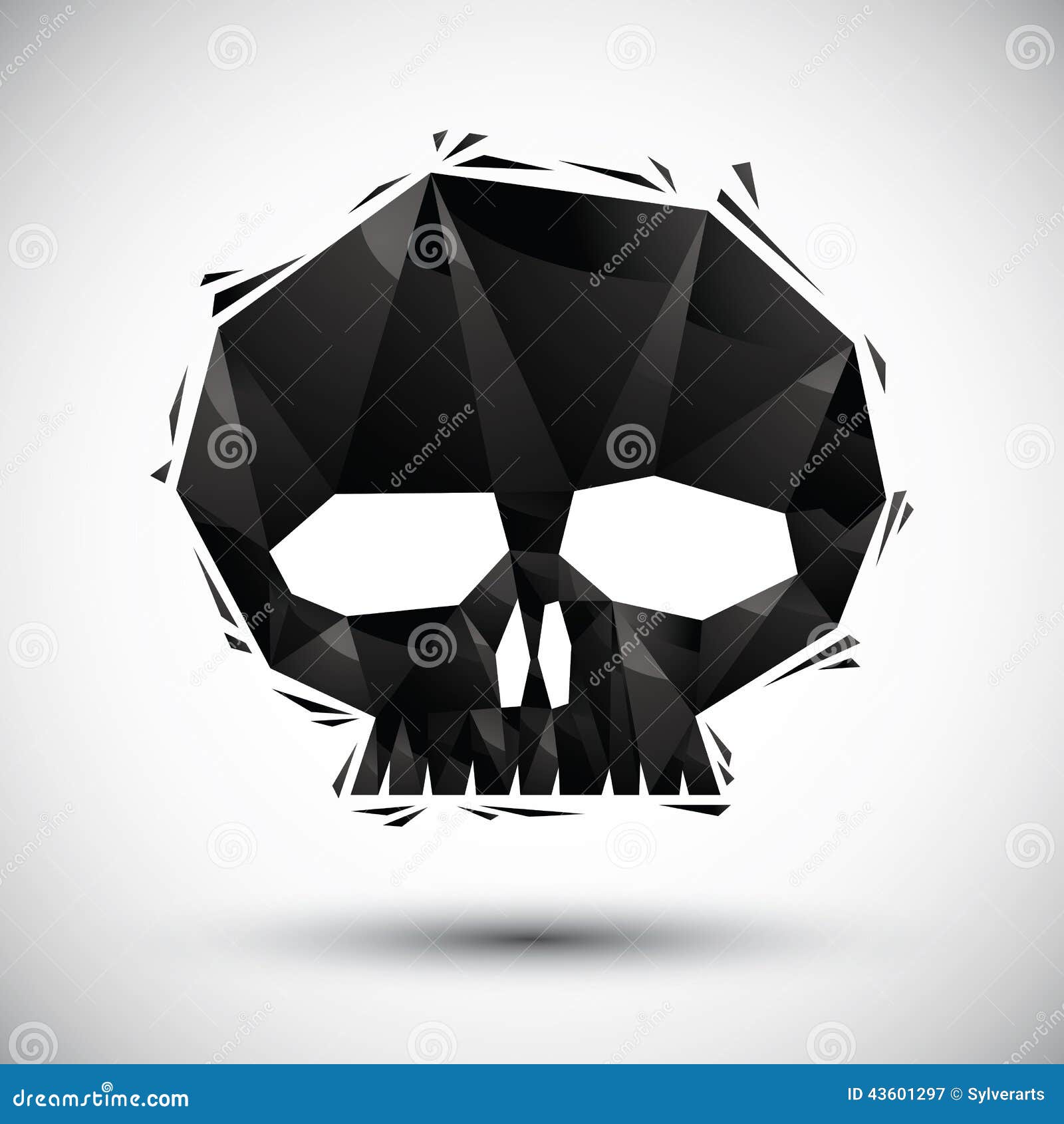 Black Scull Geometric Icon Made in 3d Modern Style, Best for Use Stock ...