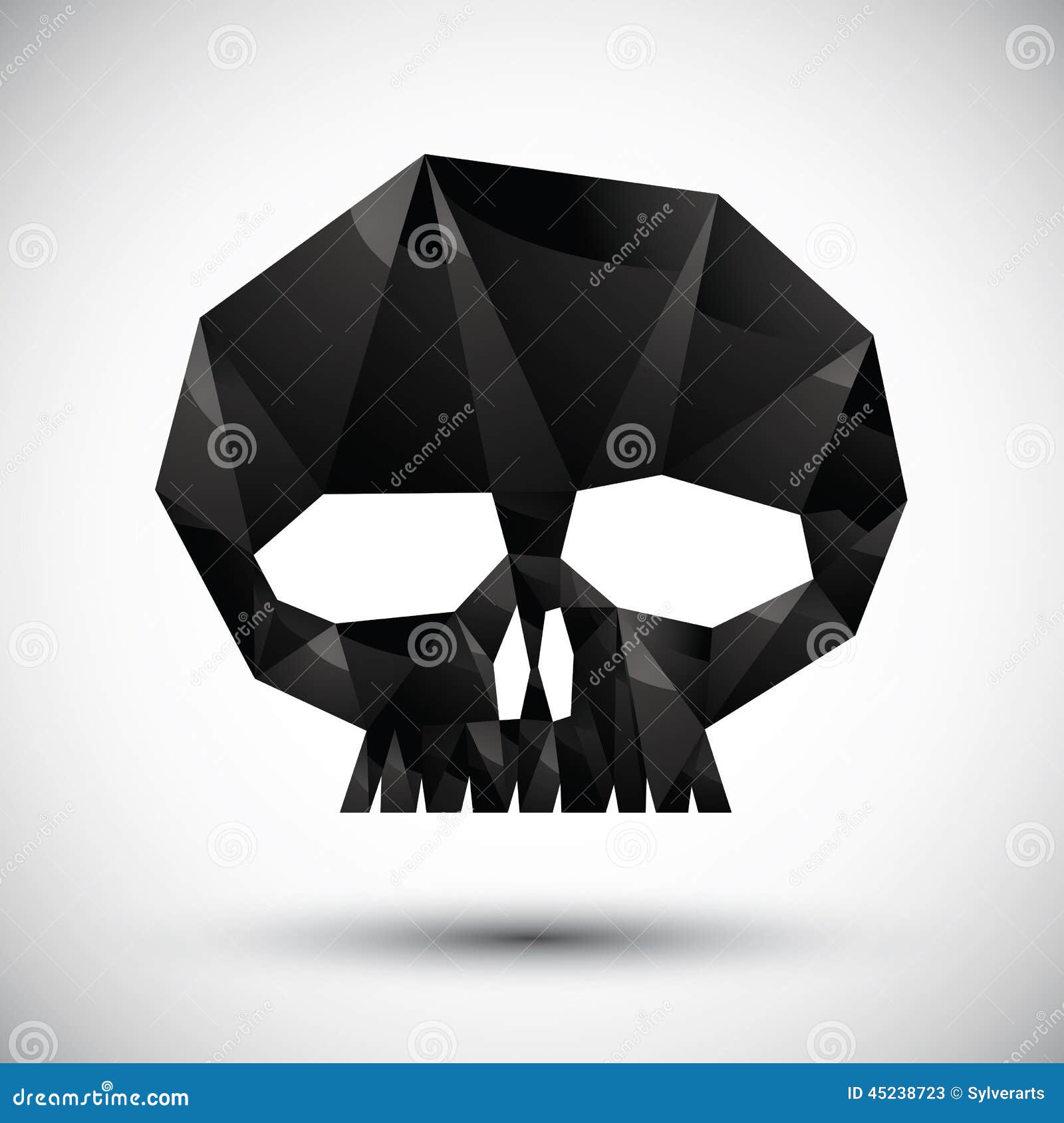 Black Scull Geometric Icon Made in 3d Modern Style Stock Vector ...