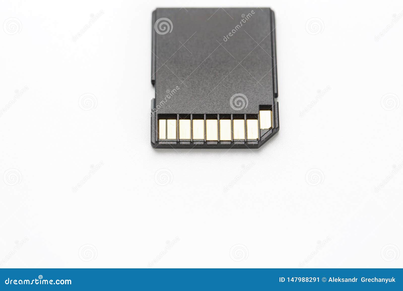 Black SD Memory Card on a White Background, Isolate Stock Image - Image ...