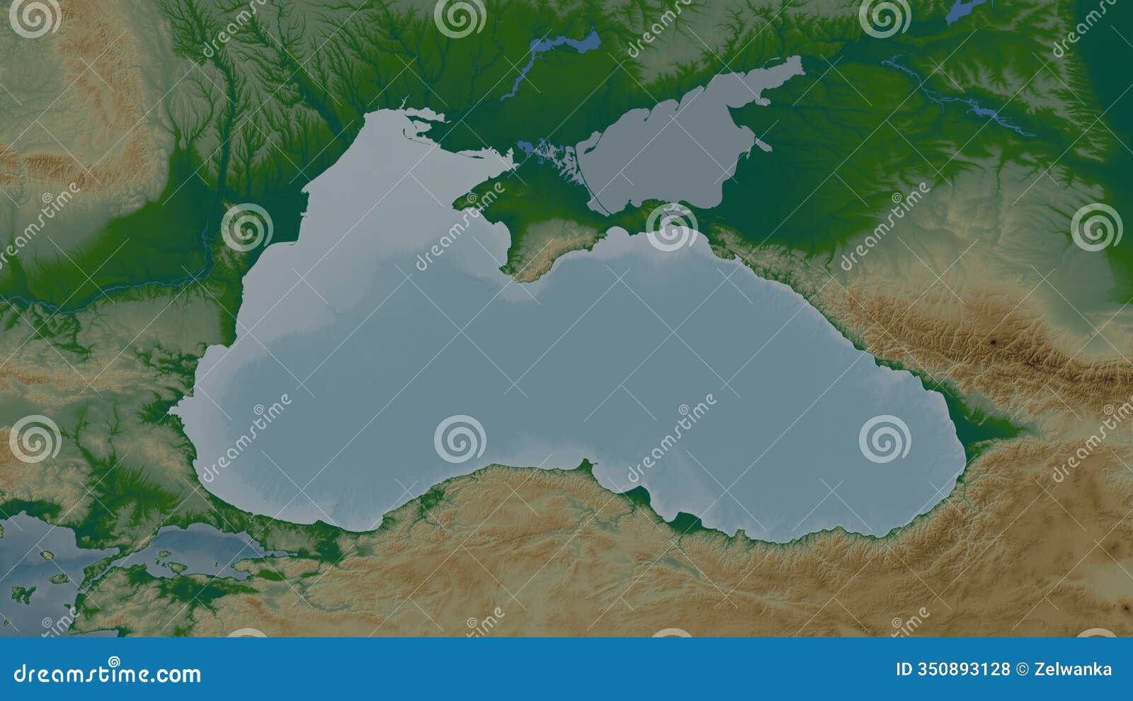 Black Sea Highlighted. Physical Map Stock Illustration - Illustration ...