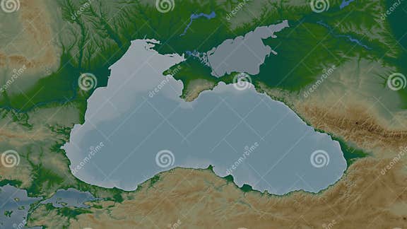 Black Sea Highlighted. Physical Map Stock Illustration - Illustration ...