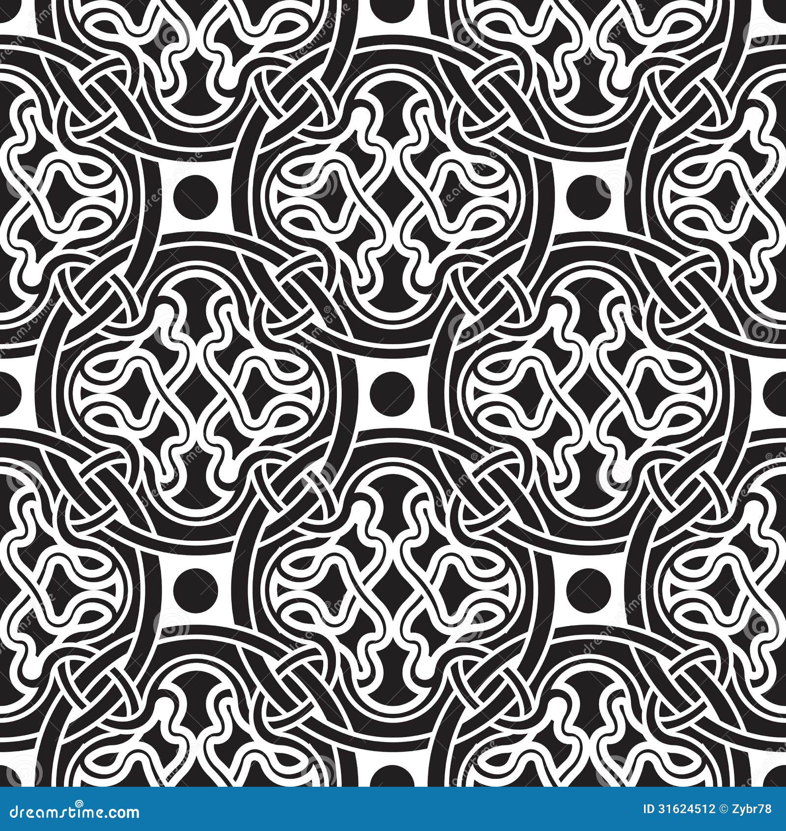 Black seamless pattern stock vector. Illustration of floral - 31624512