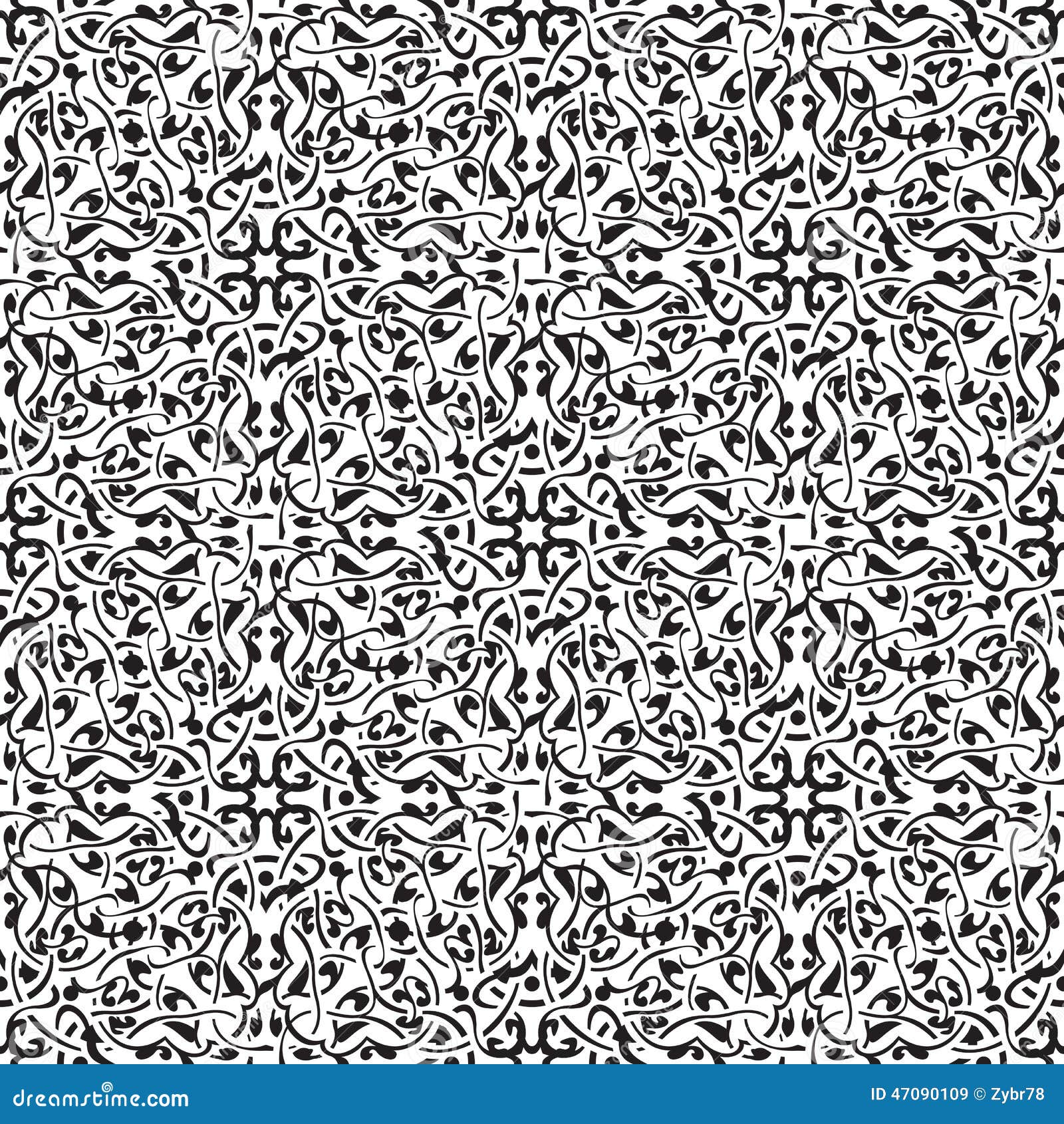 Black seamless pattern stock vector. Illustration of black - 47090109