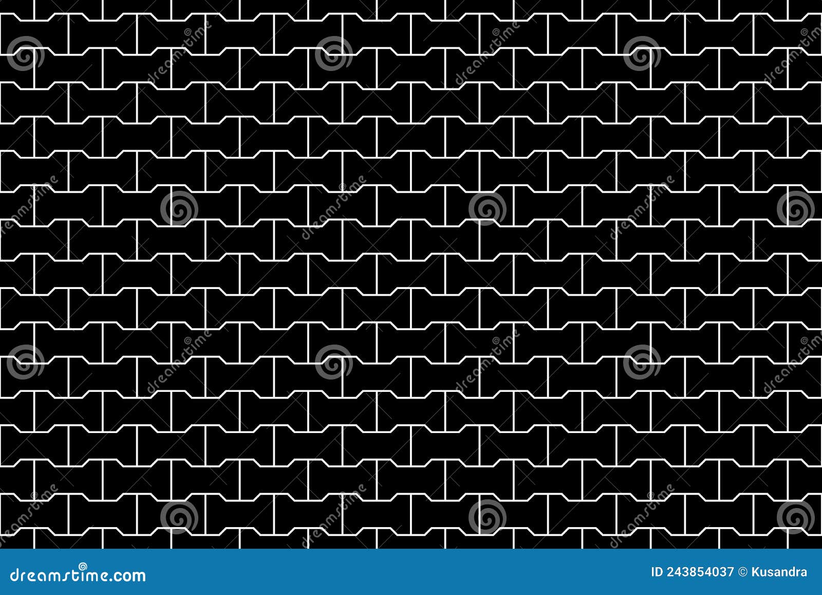 Black Seamless Pattern Of Pavement With Interlocking Blocks Cartoon ...