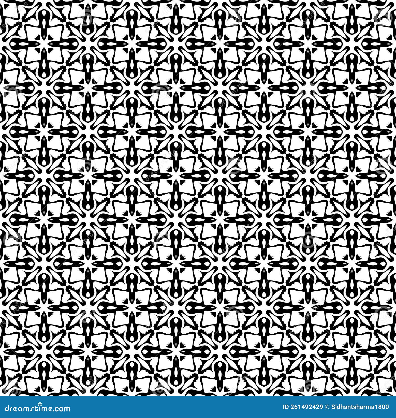 Vector Black Seamless Repeated Pattern on White Background Vector ...