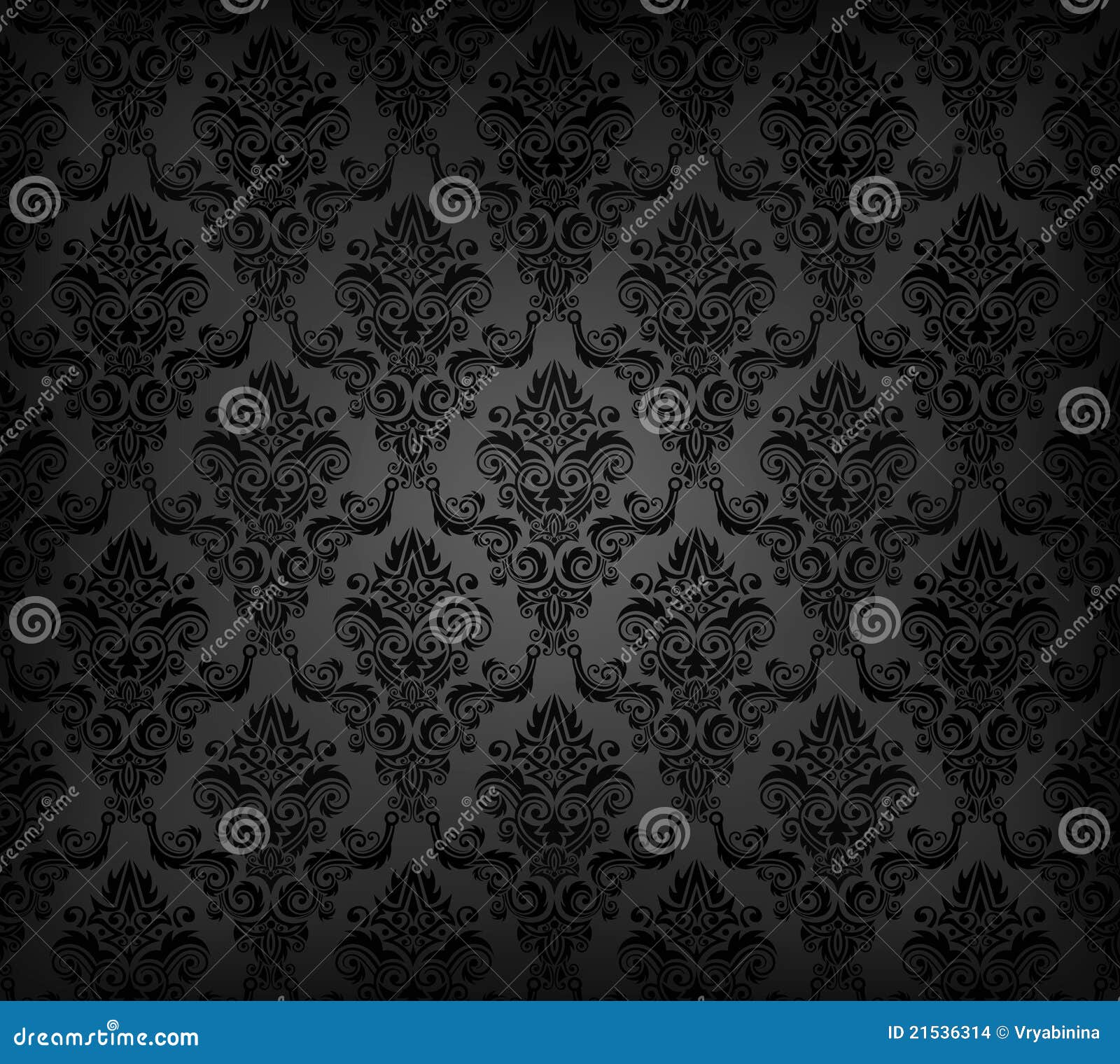 Black Seamless Wallpaper Pattern Stock Vector - Illustration of ...