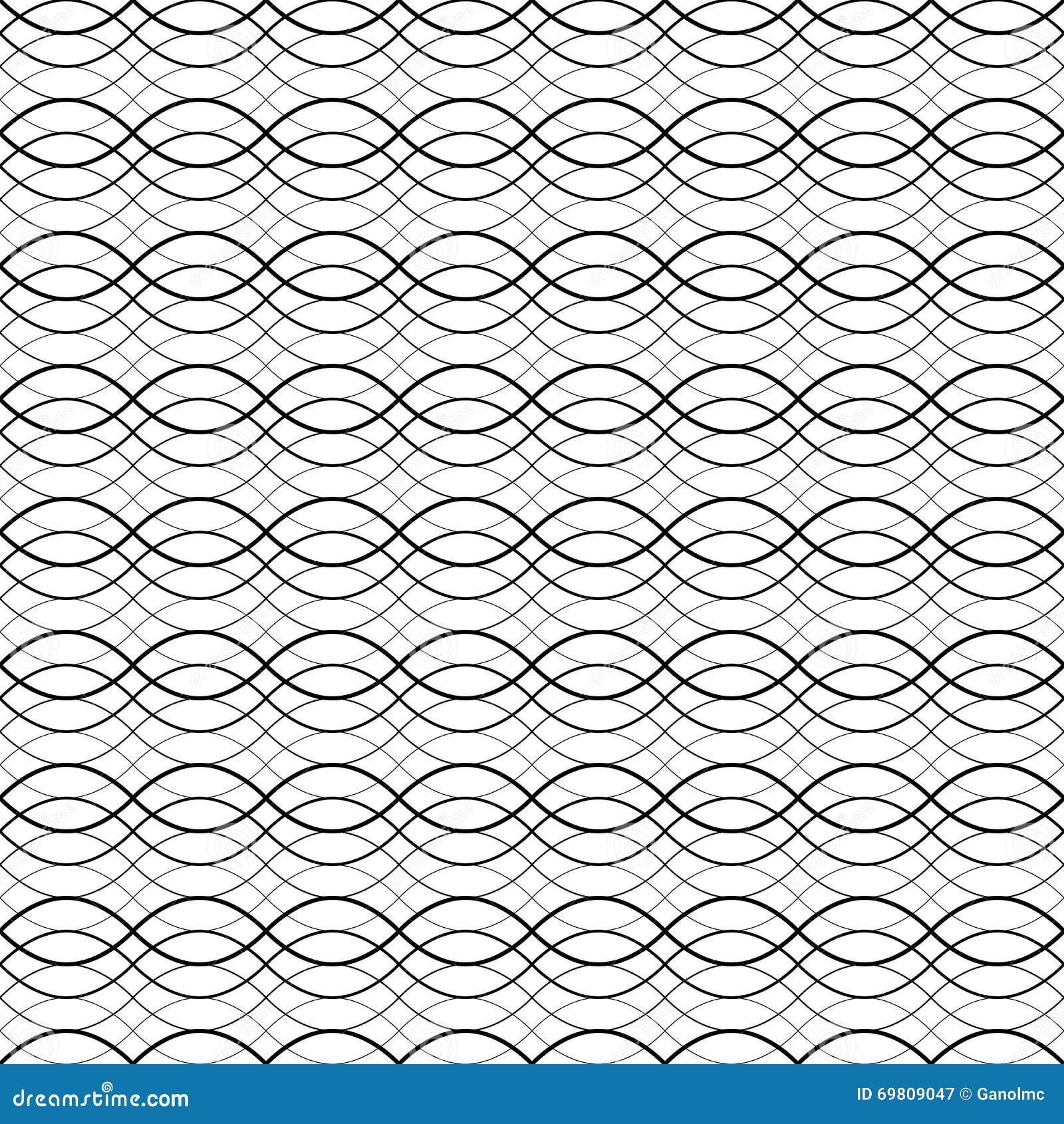 Black Seamless Wavy Abstract Pattern Vector Illustration Stock Vector ...