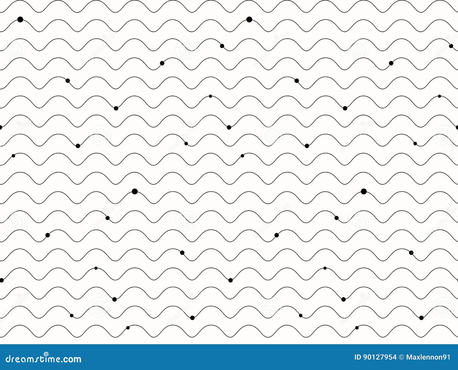 Black Seamless Wavy Line Pattern Illustration Stock Illustration ...