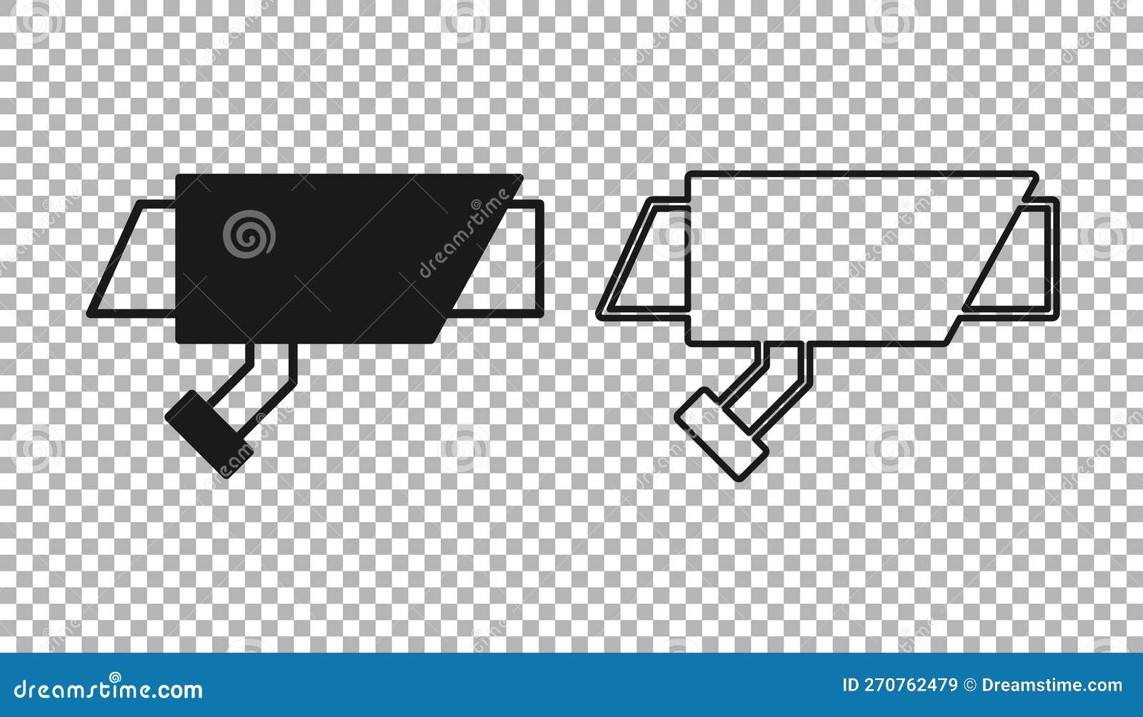 Black Security Camera Icon Isolated On Transparent Background. Vector ...