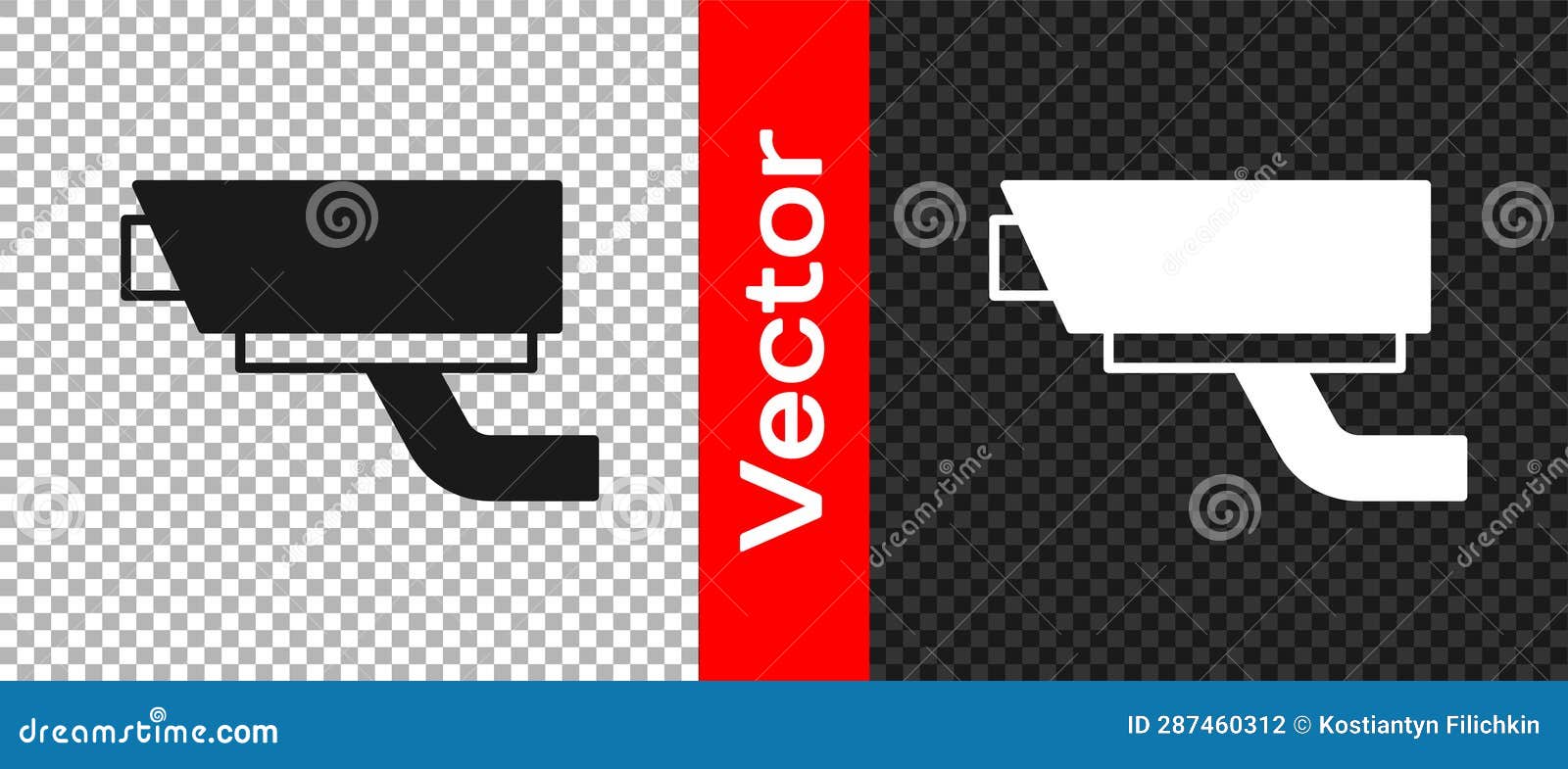 Black Security Camera Icon Isolated on Transparent Background. Vector ...