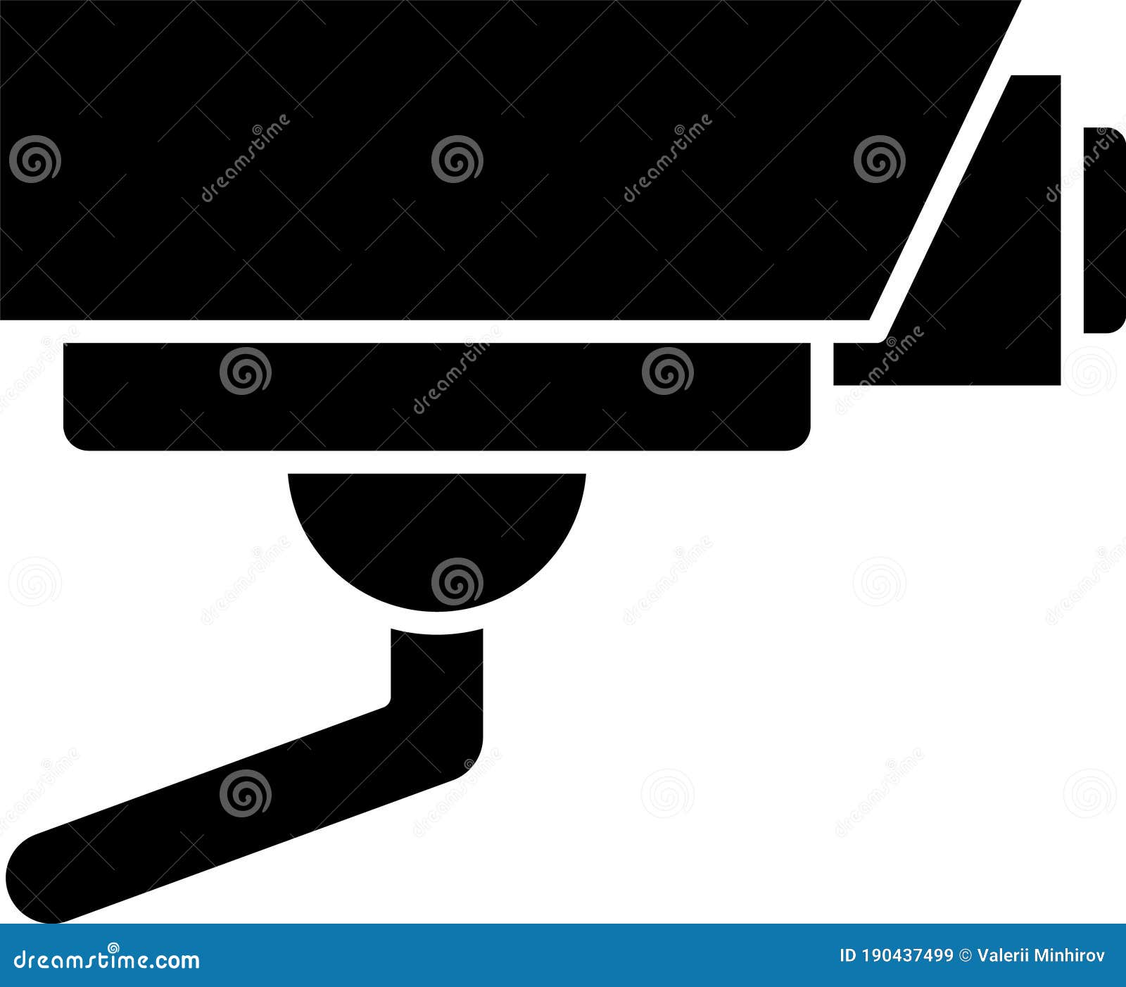 Black Security Camera Icon Isolated on White Background. Vector Stock ...