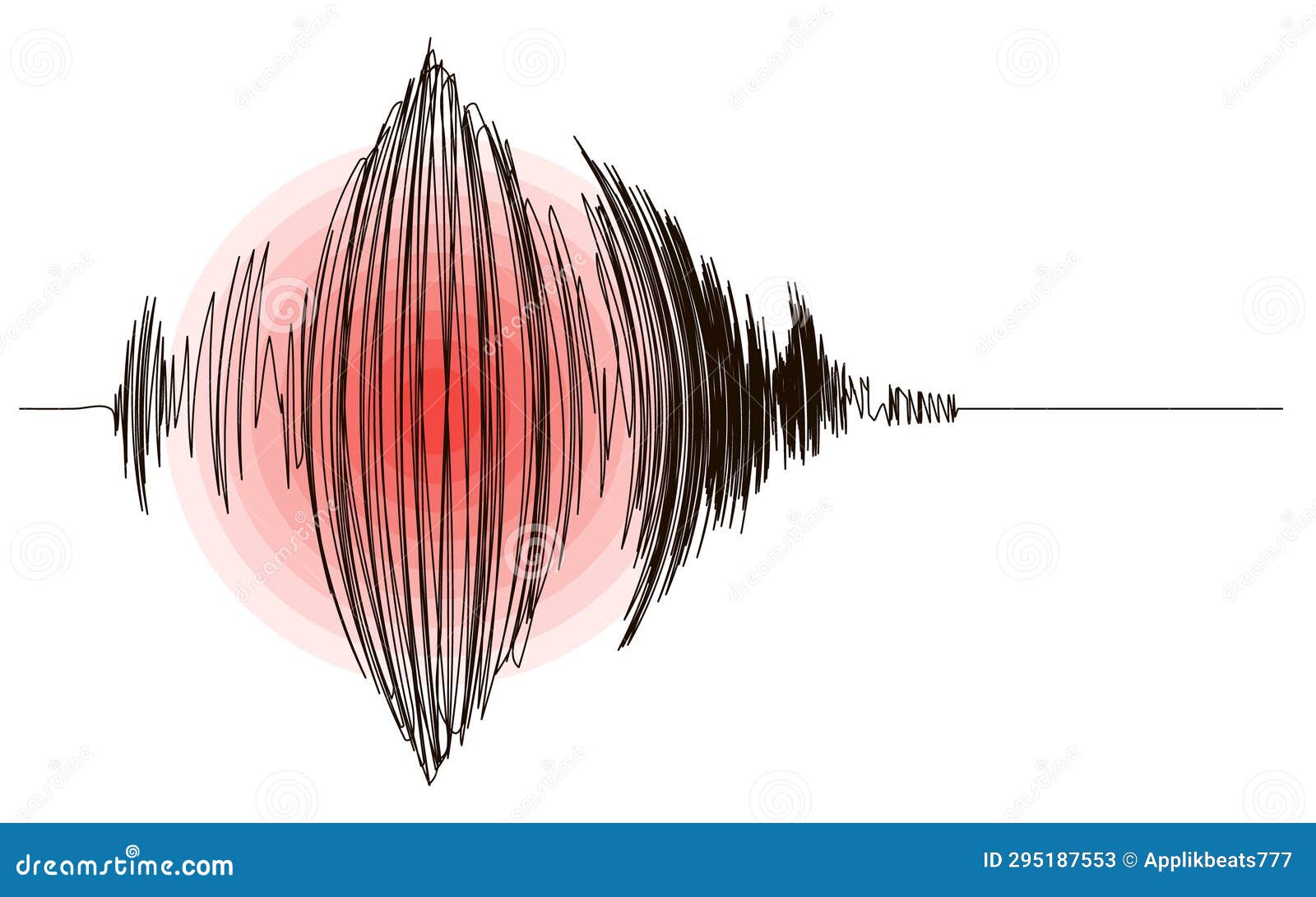 Black Seismogram of Earthquake with Red Circles Stock Vector ...