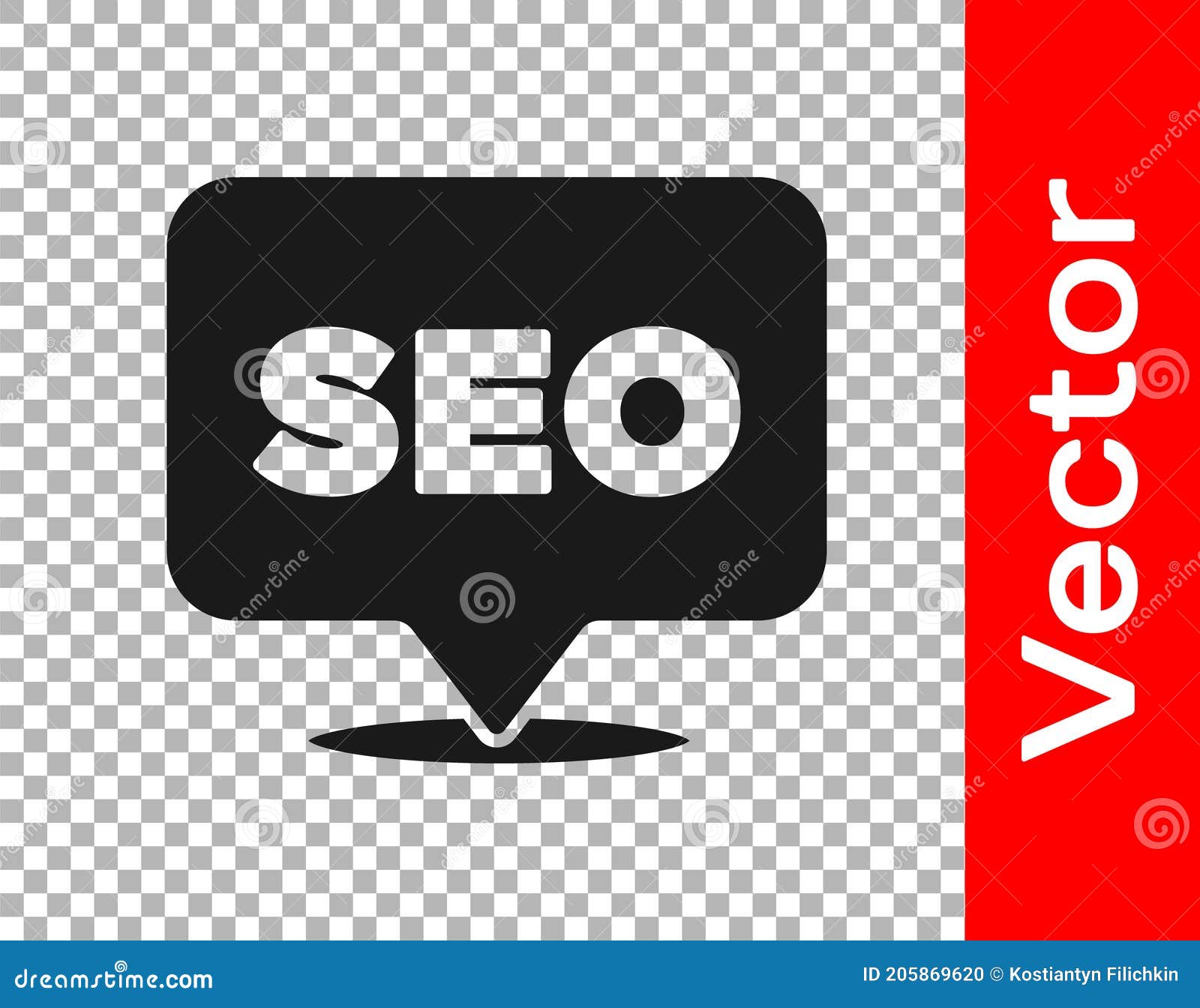 Black SEO Optimization Icon Isolated on Transparent Background. Vector ...