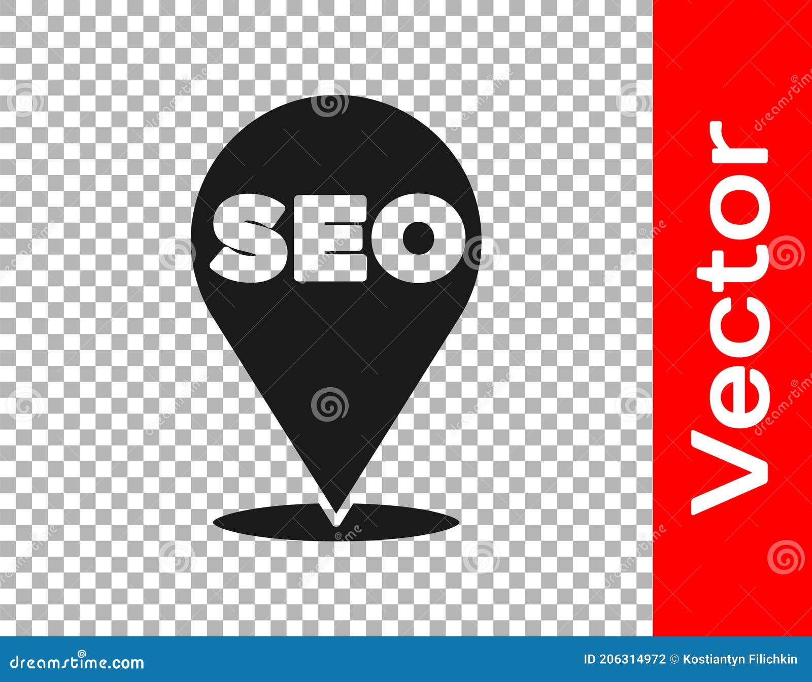 Black SEO Optimization Icon Isolated on Transparent Background. Vector ...