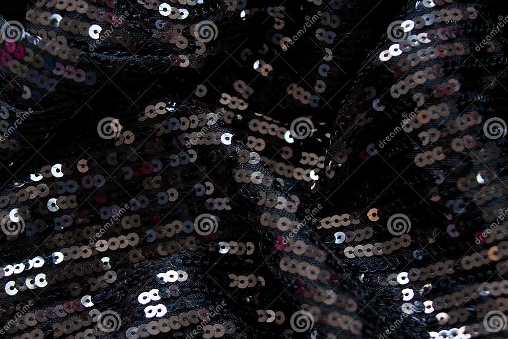 Black sequin fabric stock image. Image of bead, background - 14022795