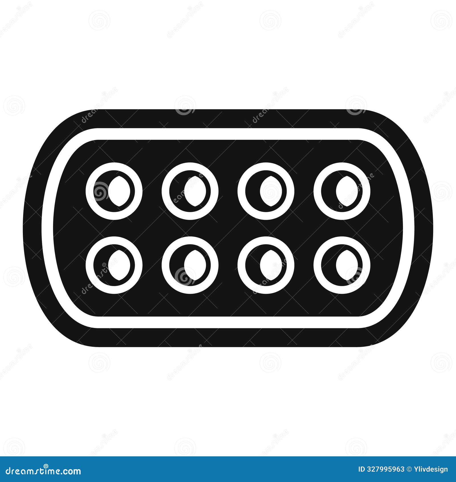 Black Serial Port Connector Icon Showing Data Transfer Stock ...