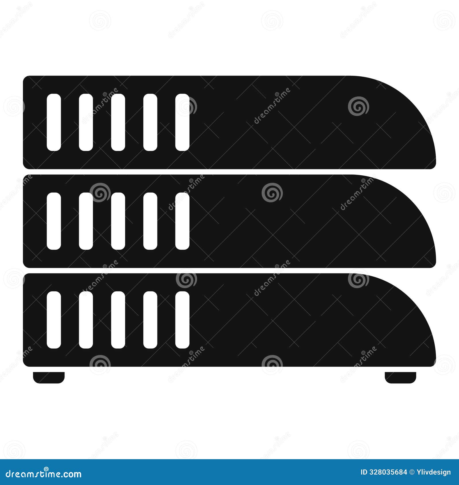 Black Server Rack Icon Showing Data Storing Concept Stock Illustration ...
