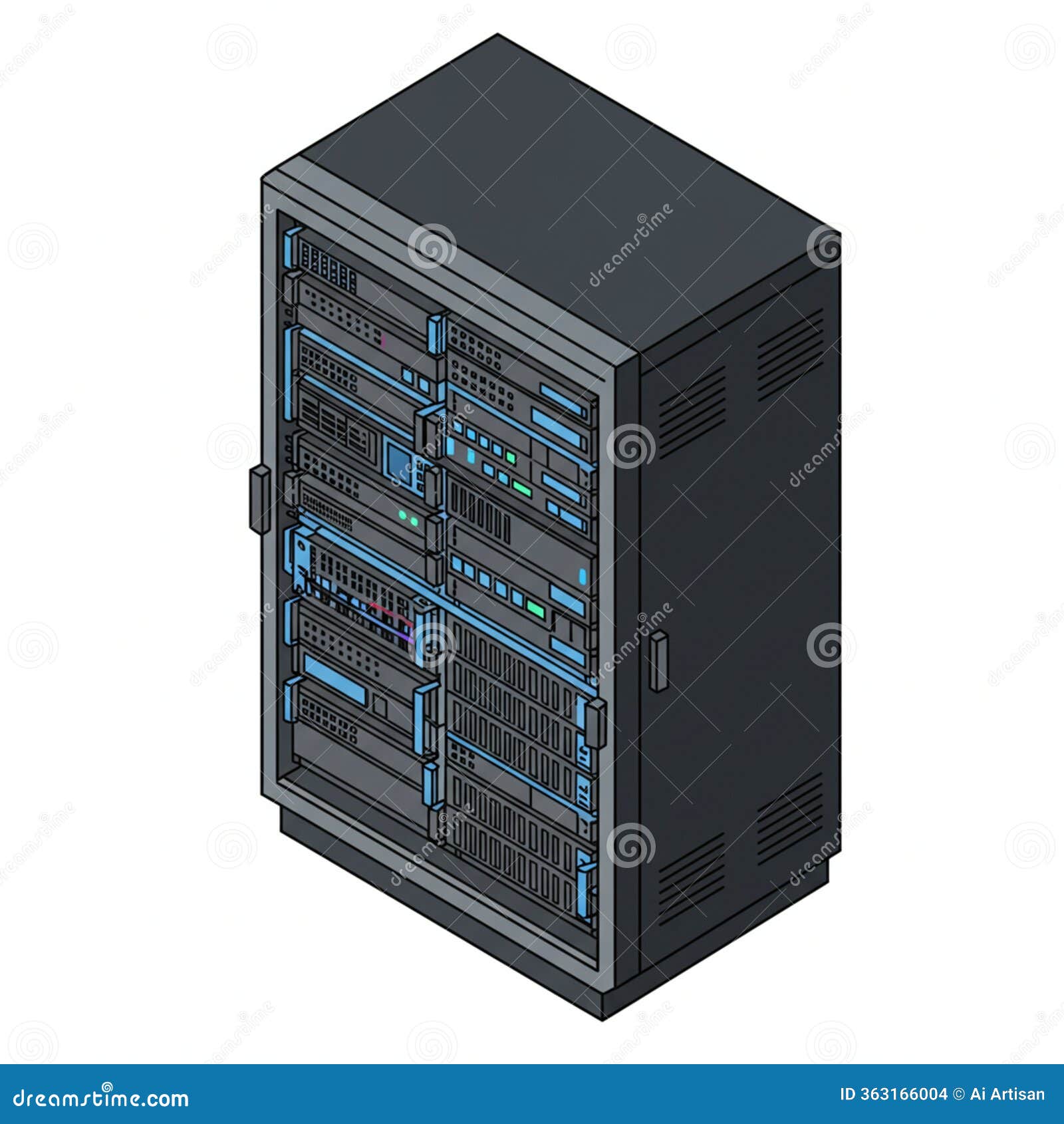 Rack Units, Servers Line Icon, Outline Vector Sign, Linear Style ...