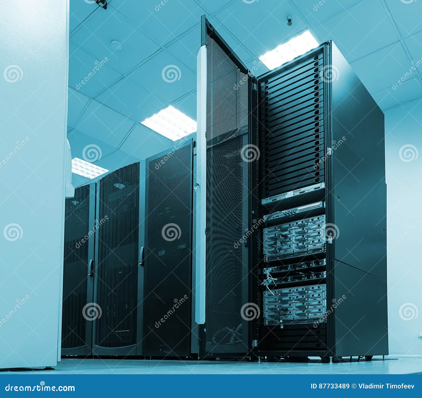 Black Servers and Hardwares in Internet Data Center Stock Image - Image ...