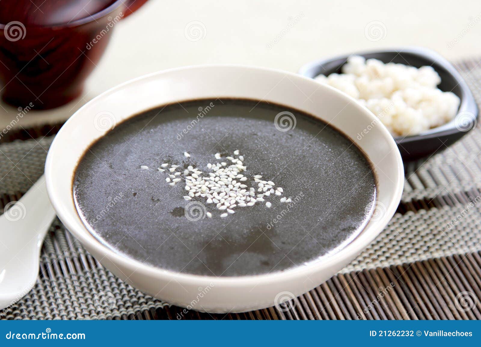 Black Sesame Dumplings Sticky Rice Balls In Iced Fresh Milk, Healthy ...