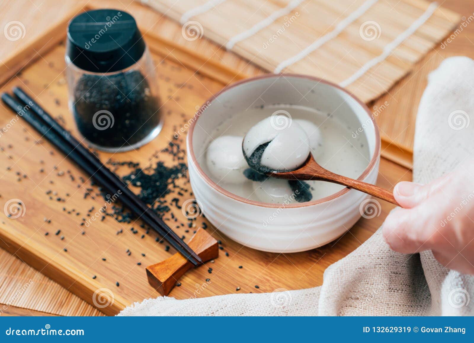 Black Sesame Sweet Dumplings Photos Stock Image - Image of festivals ...