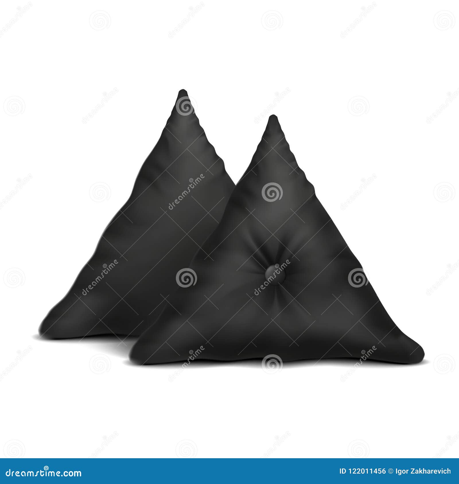 Black Set Pillow Triangle stock illustration. Illustration of geometric ...