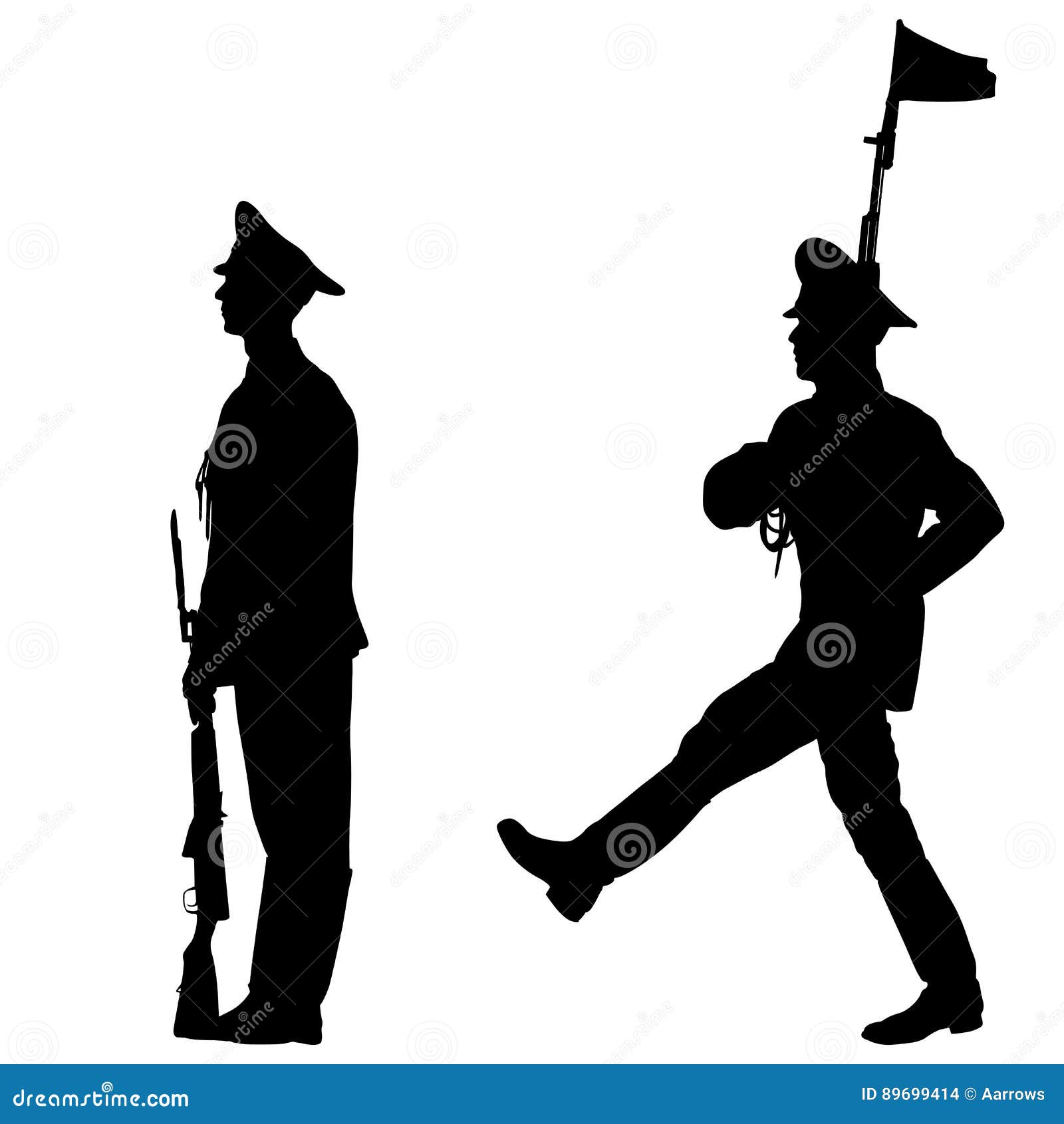 Soldier Marching. Guardsman . Guard Enlisted Man Cartoon Vector ...