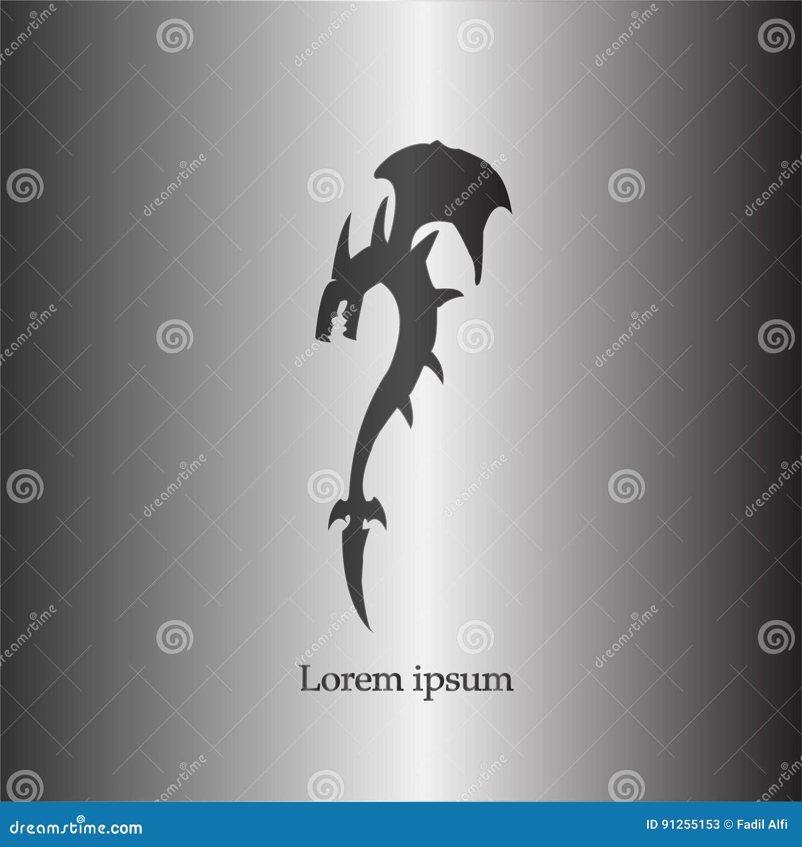 Black Shadow Dragon Logo stock illustration. Illustration of dark ...