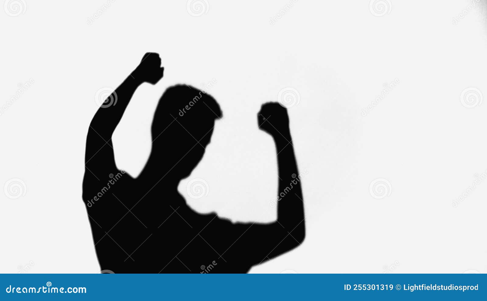 Black Shadow of Man Showing Triumph Stock Image - Image of gesture ...