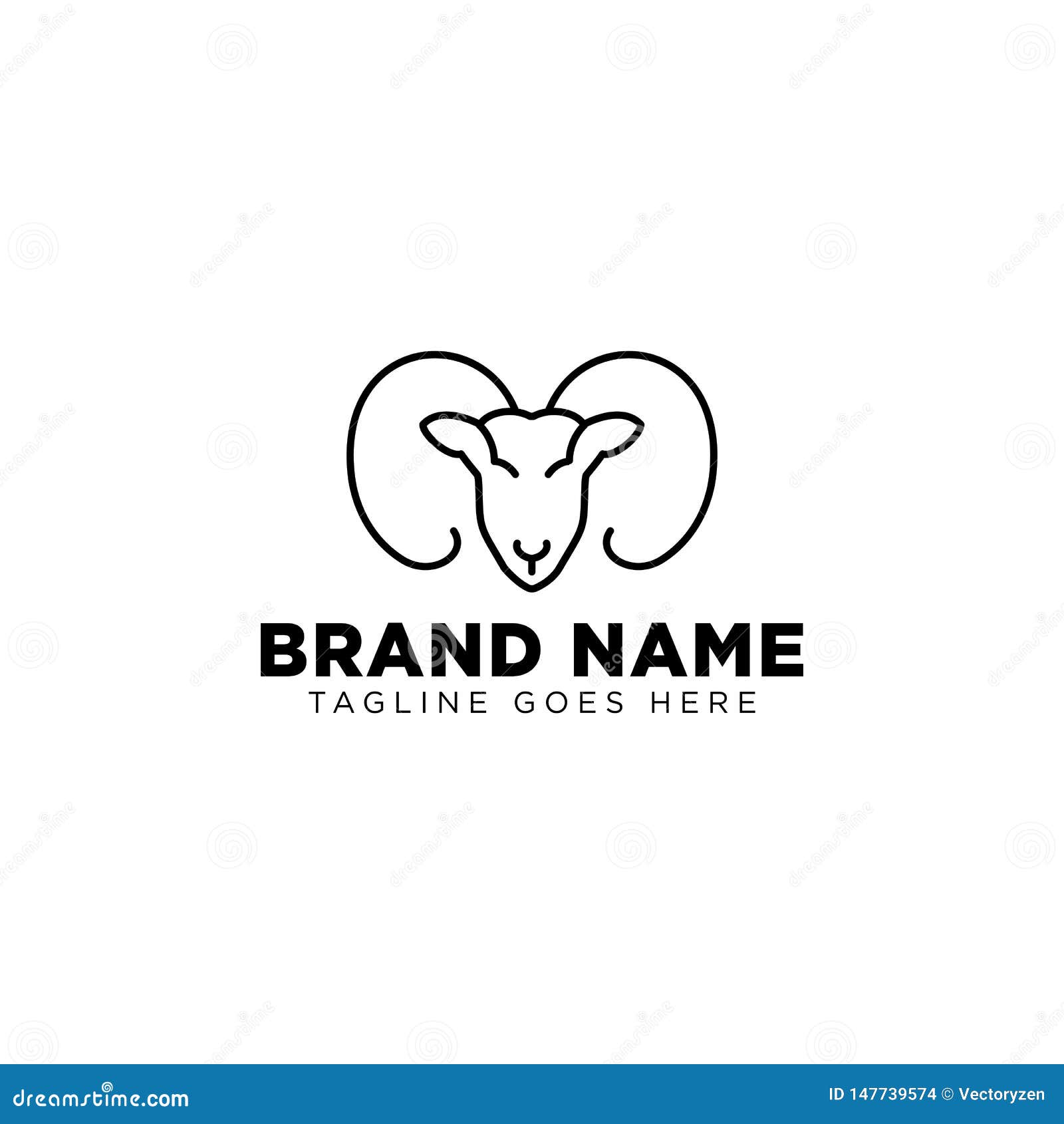 Black Sheep Logo Line Design Vector Icon Element Isolated Stock Vector ...