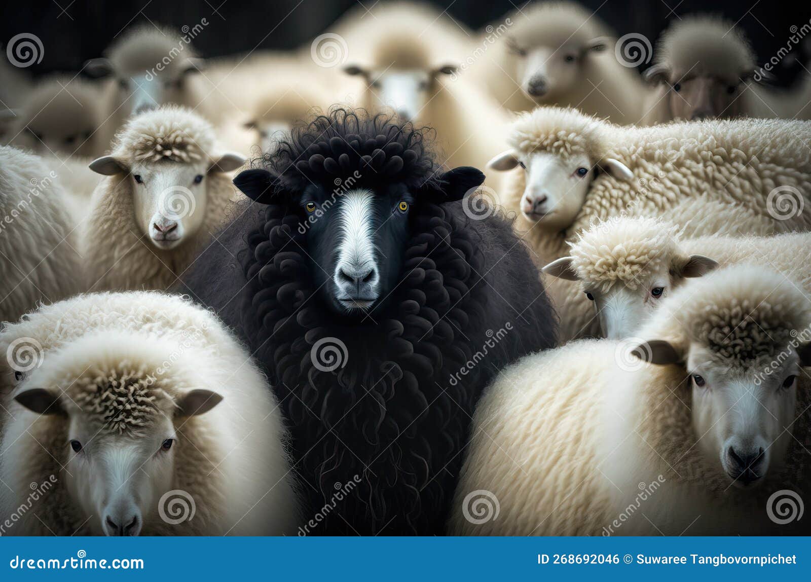 A Black Sheep Surround with Normal White Sheep Metaphor To Be ...