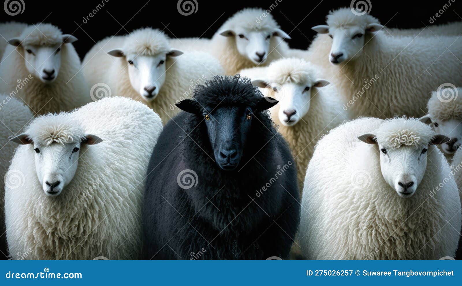 A Black Sheep Surround with Normal White Sheep Metaphor To Be ...