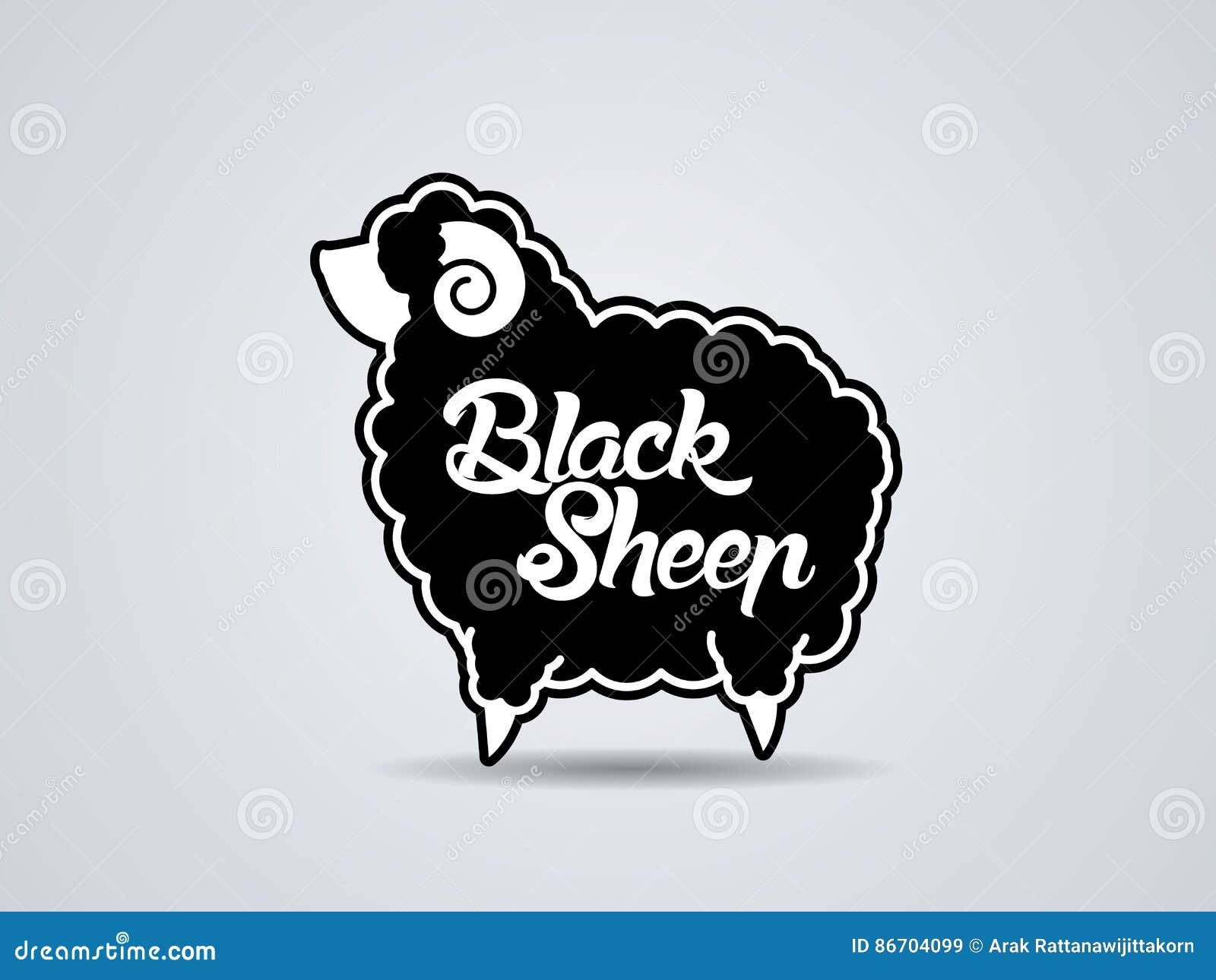 Black sheep with text stock vector. Illustration of sign - 86704099