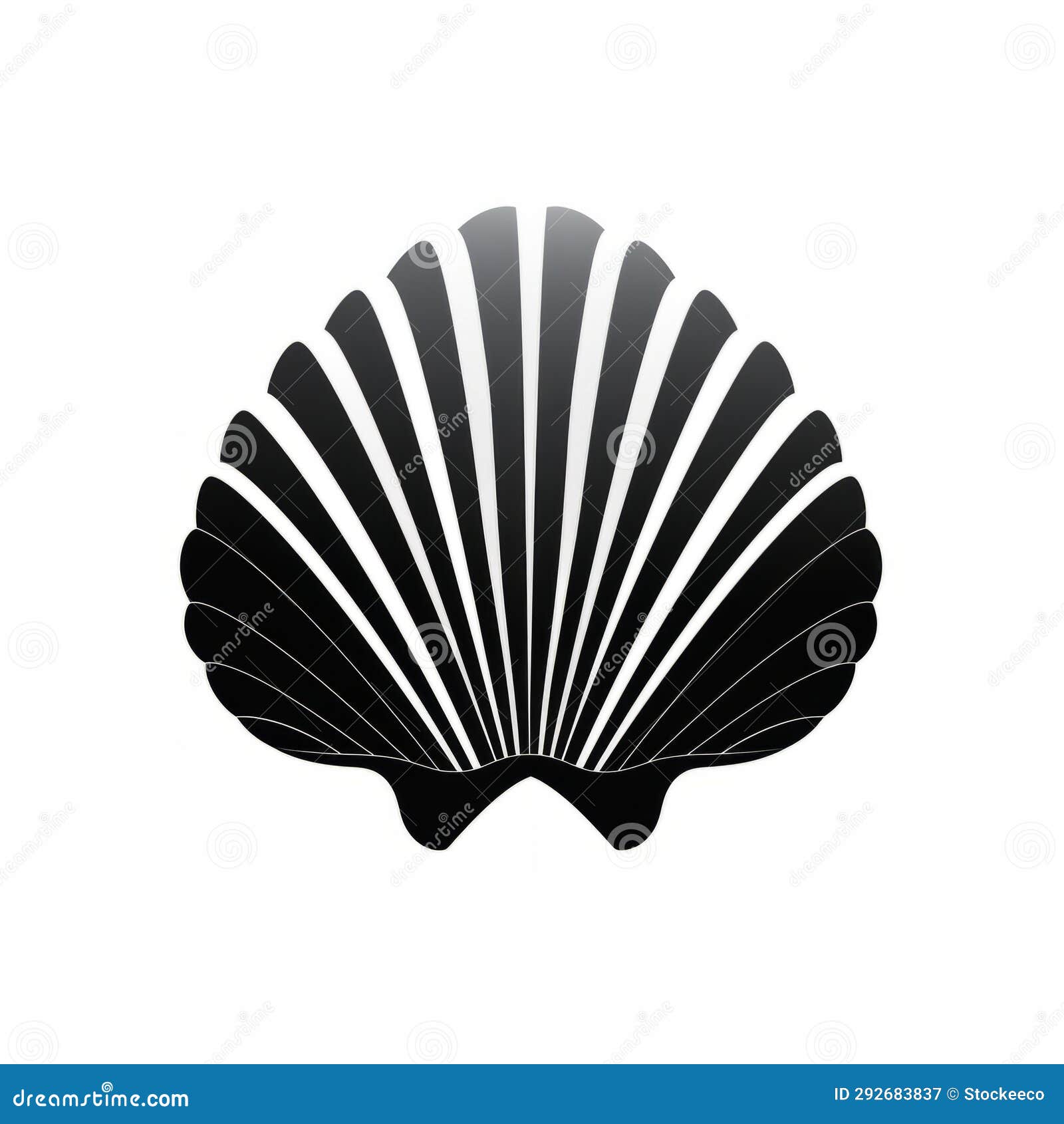 Black Shell Logo: Clean Design with Silhouette on White Background ...