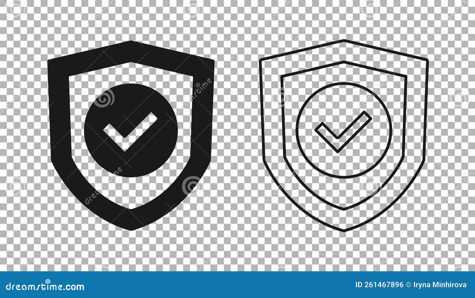 Black Shield with Check Mark Icon Isolated on Transparent Background ...