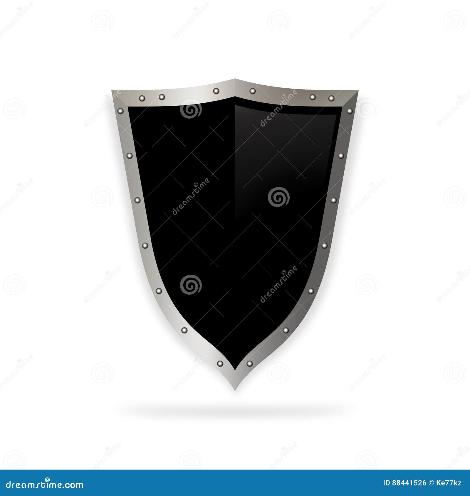 Black Shield with Chrome Riveted Border. Stock Illustration ...