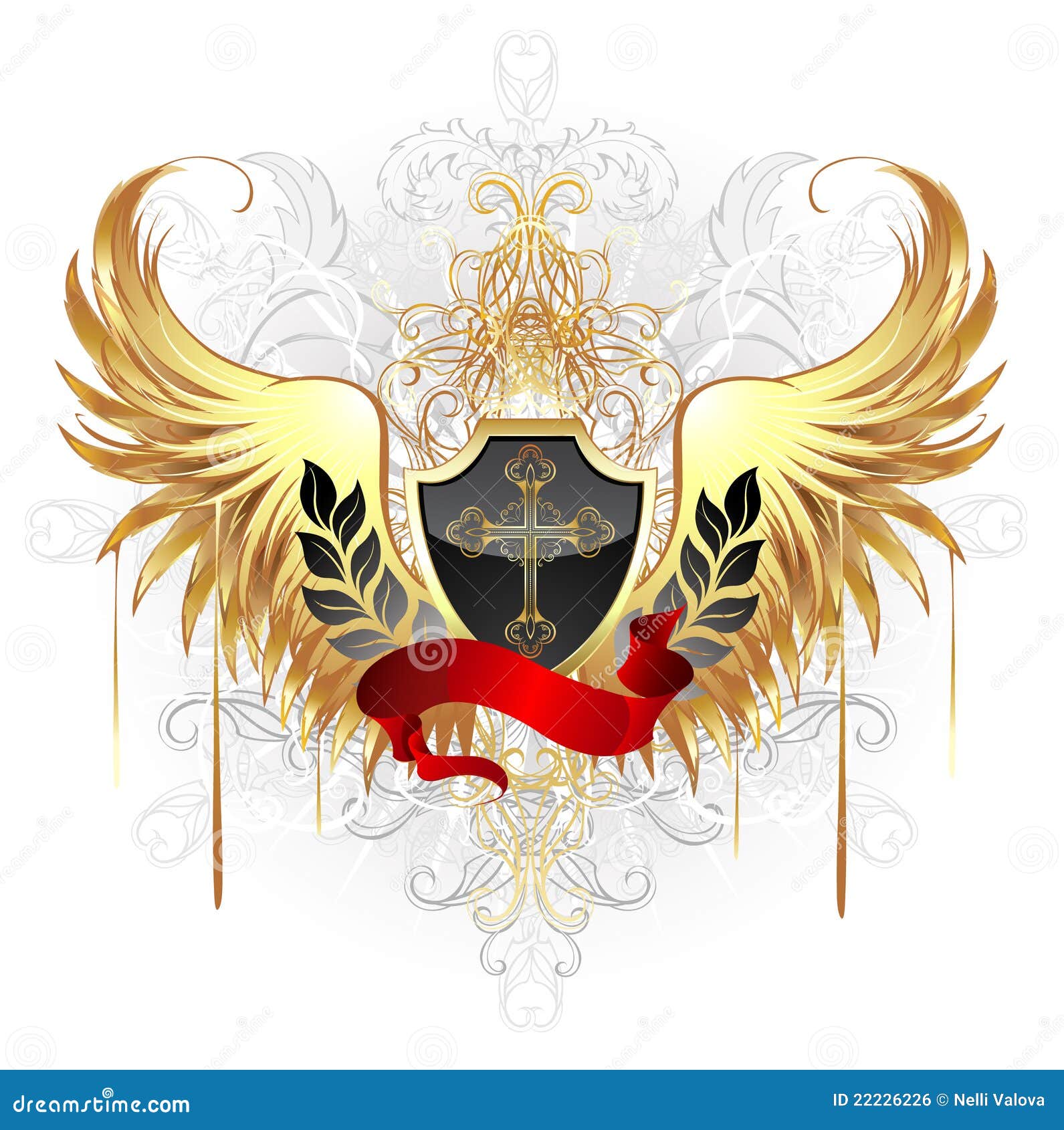 Black Shield With Golden Frame Isolated And VIP Logo. Vector Luxury ...