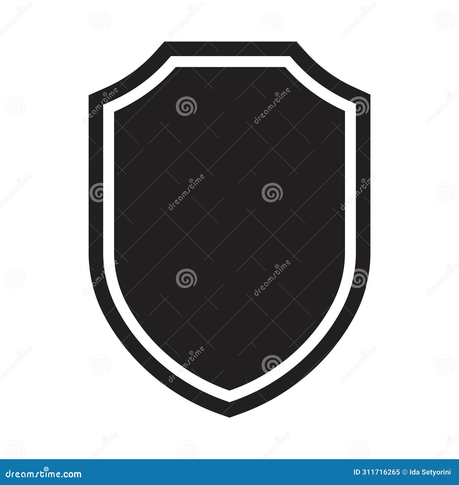 Black Shield Icon with Frame Vector Illustration Design Stock ...